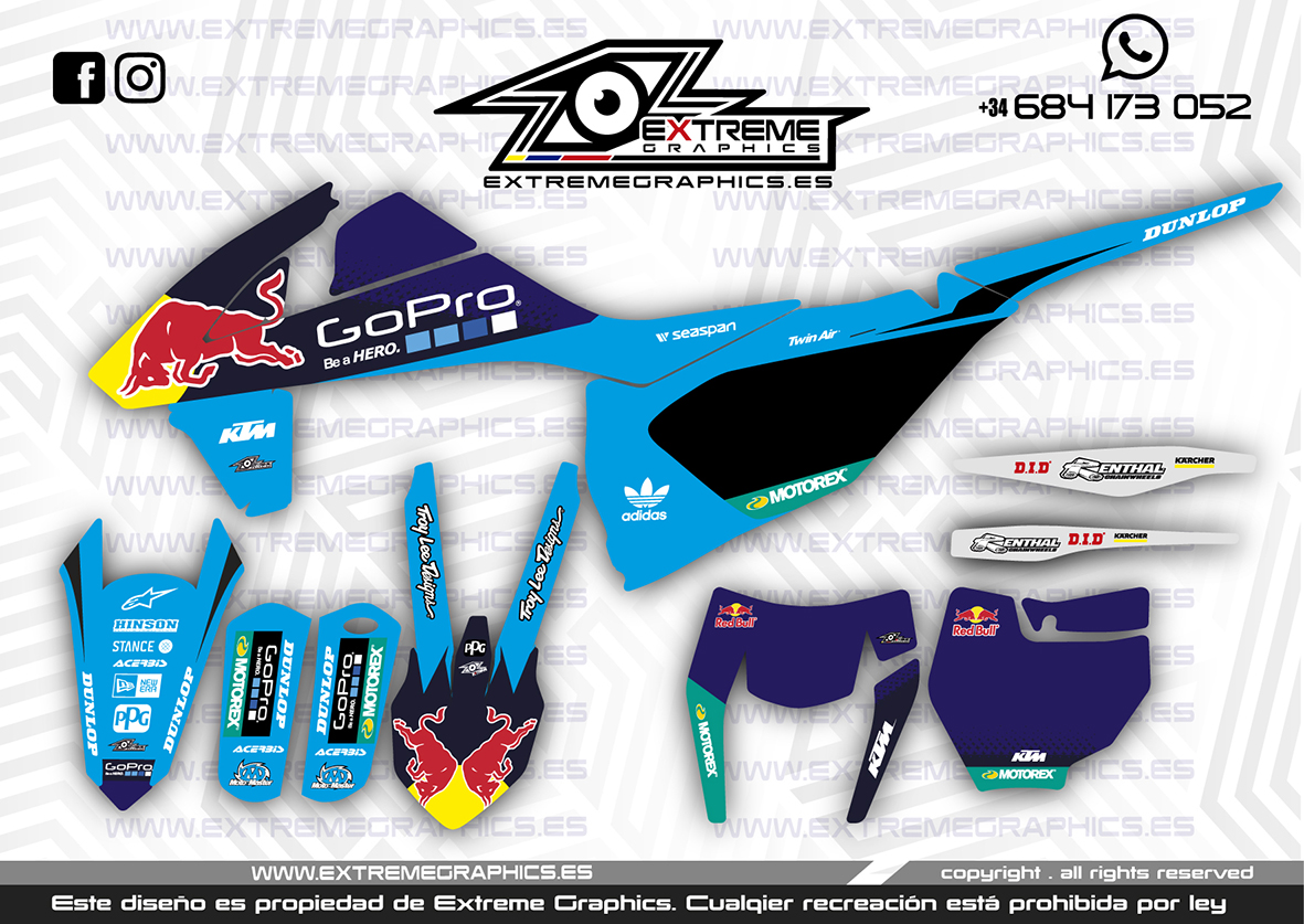 Adhesivos Moto KTM Gopro Azul – extremegraphics.es