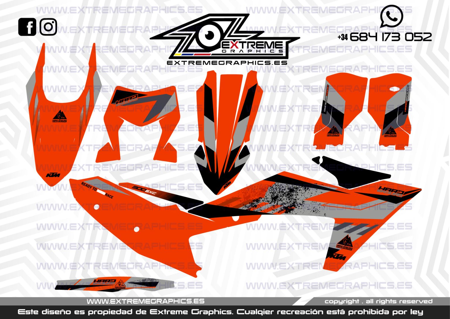 Adhesivos Moto KTM HARD ENDURO 2024 – extremegraphics.es